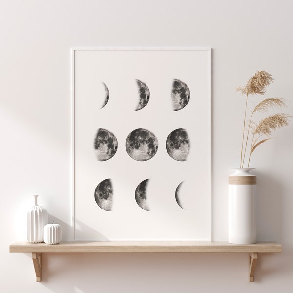 Moon Phases Wall Art - Etsy