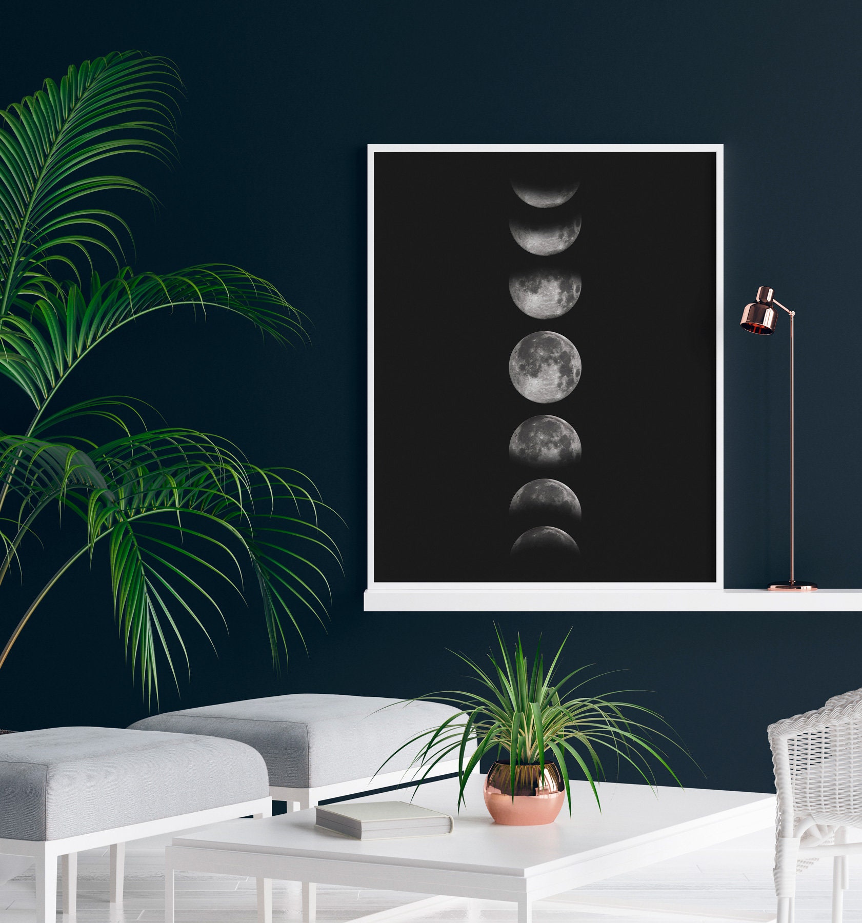 Lunar Moon Print Mond Affiche Moon Prints Wall Art Moon | Etsy