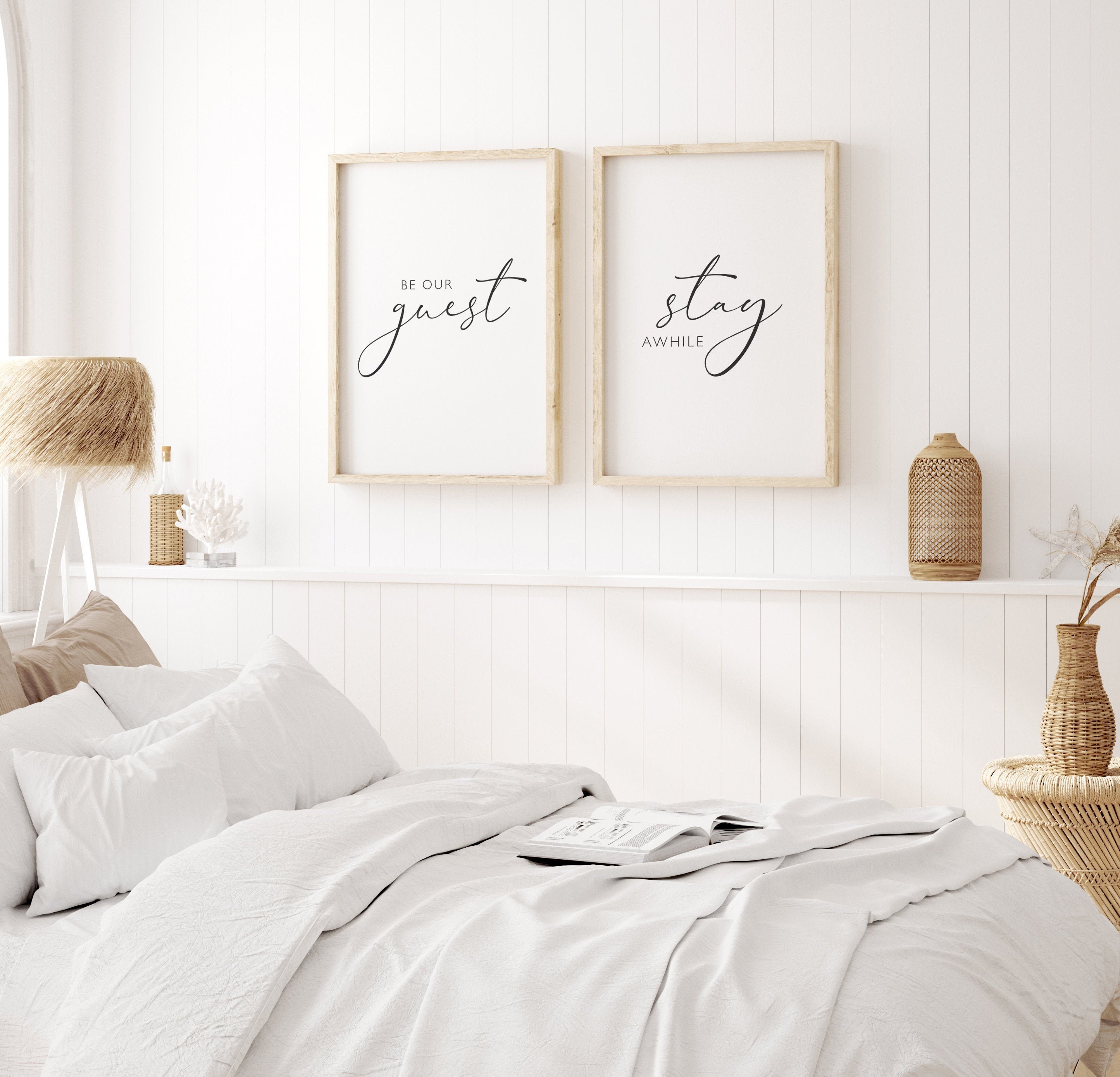 Guest Room Wall Decor Be our guest stay awhile Print Guest | Etsy