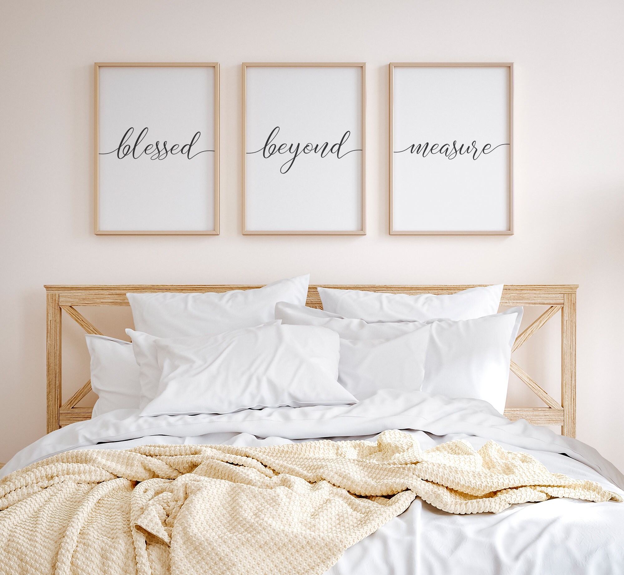 Blessed Beyond Measure Scripture Signs Christian Wall Decor | Etsy