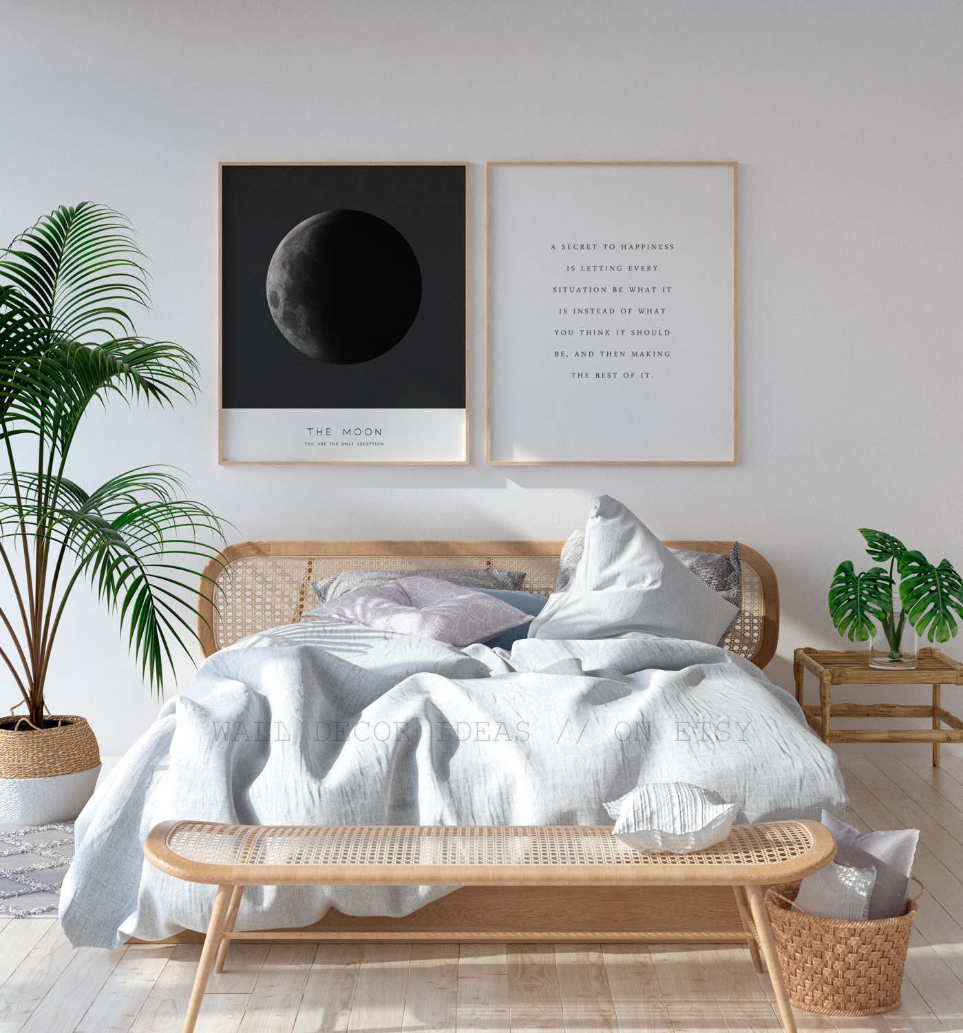 Waning Crescent Moon Print Moon Cycle Wall Art Moon Phase - Etsy