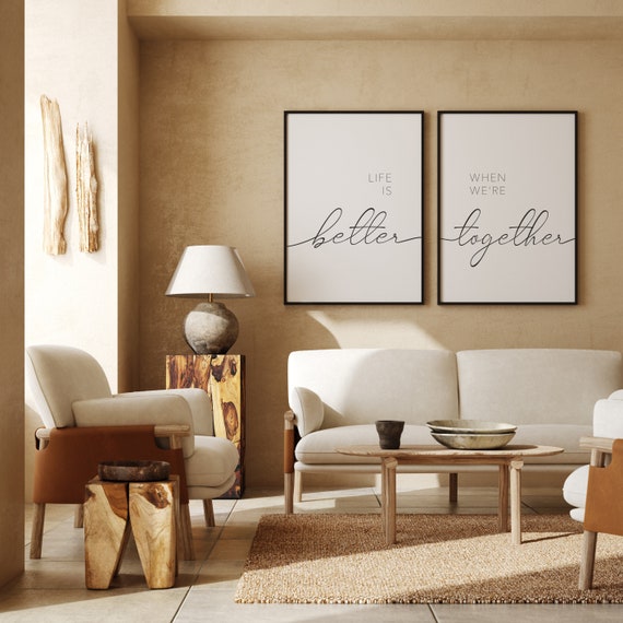 Life is Better Together Printable Set Os Two Prints Wall - Etsy