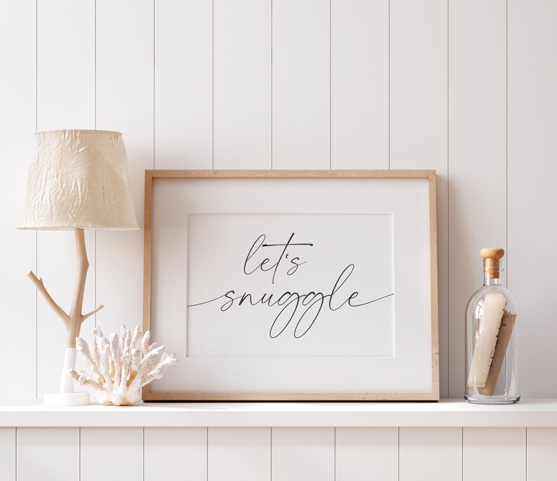 Let's Snuggle Sign Lets Snuggle Printable Master Bedroom | Etsy
