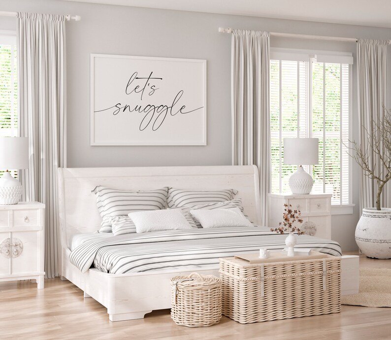 Let's Snuggle Sign Lets Snuggle Printable Master Bedroom | Etsy