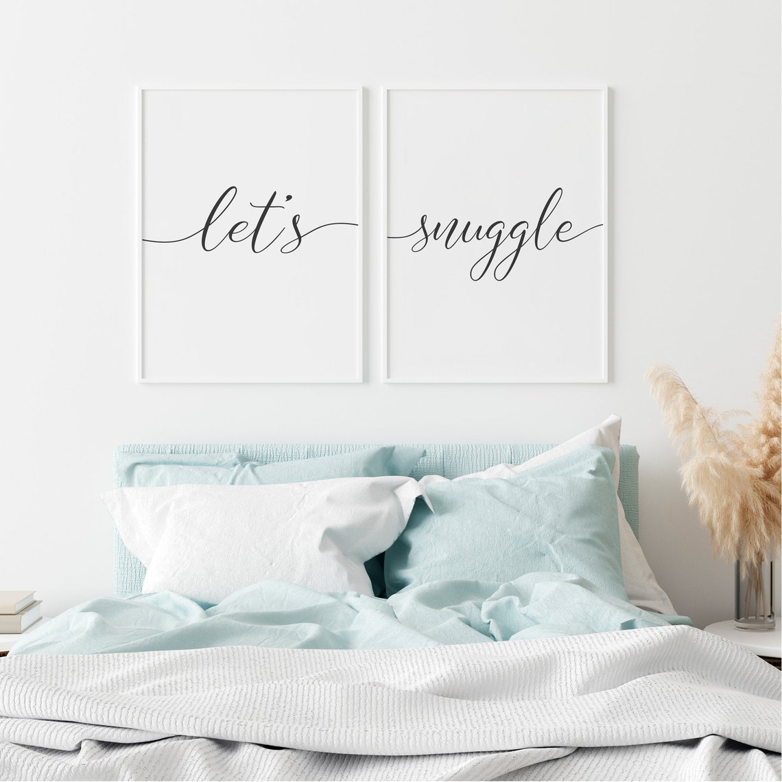 Let's Snuggle Printable Dorm Wall Decor Bedroom Decor - Etsy