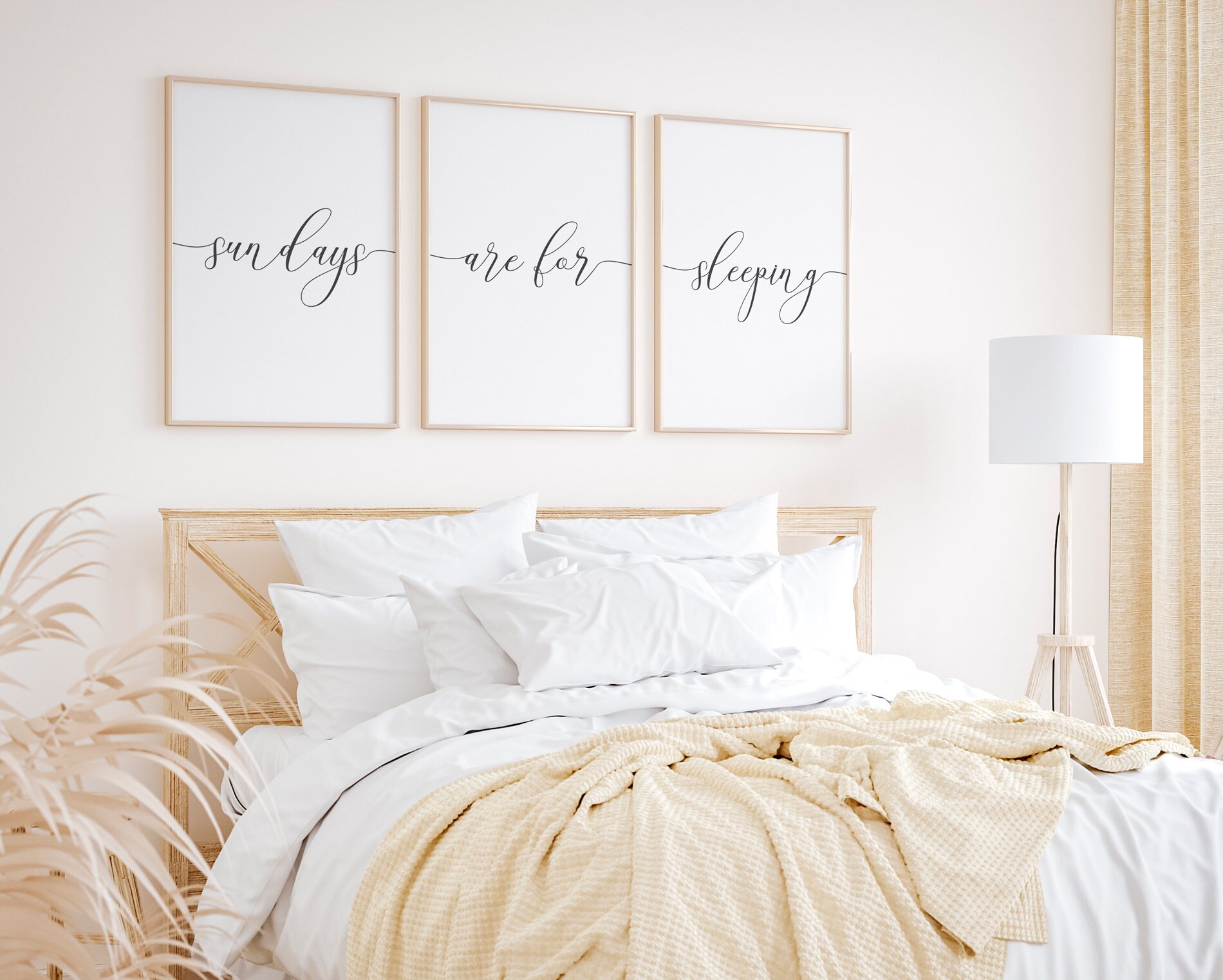 Above Bed Signs Sundays Are for Sleeping Printable 3 Piece | Etsy