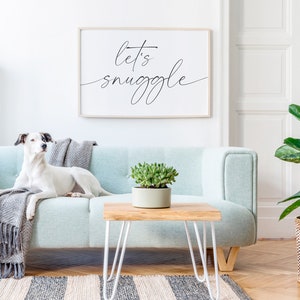 Let's Snuggle Sign, Lets Snuggle Printable, Master Bedroom Wall Decor ...