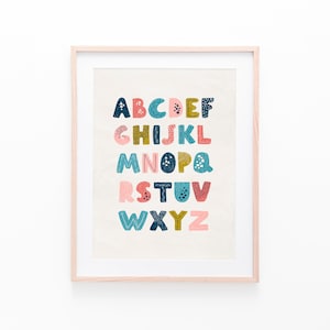 Kids Room Wall Decor, Alphabet Printable, Nursery Wall Art, Playroom ...