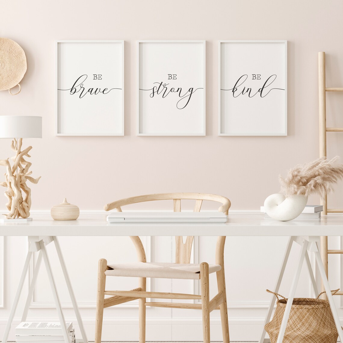 Be Brave Be Strong Be Kind Printable Set Bedroom Wall Decor - Etsy