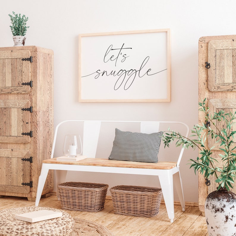 Let's Snuggle Sign Lets Snuggle Printable Master Bedroom | Etsy