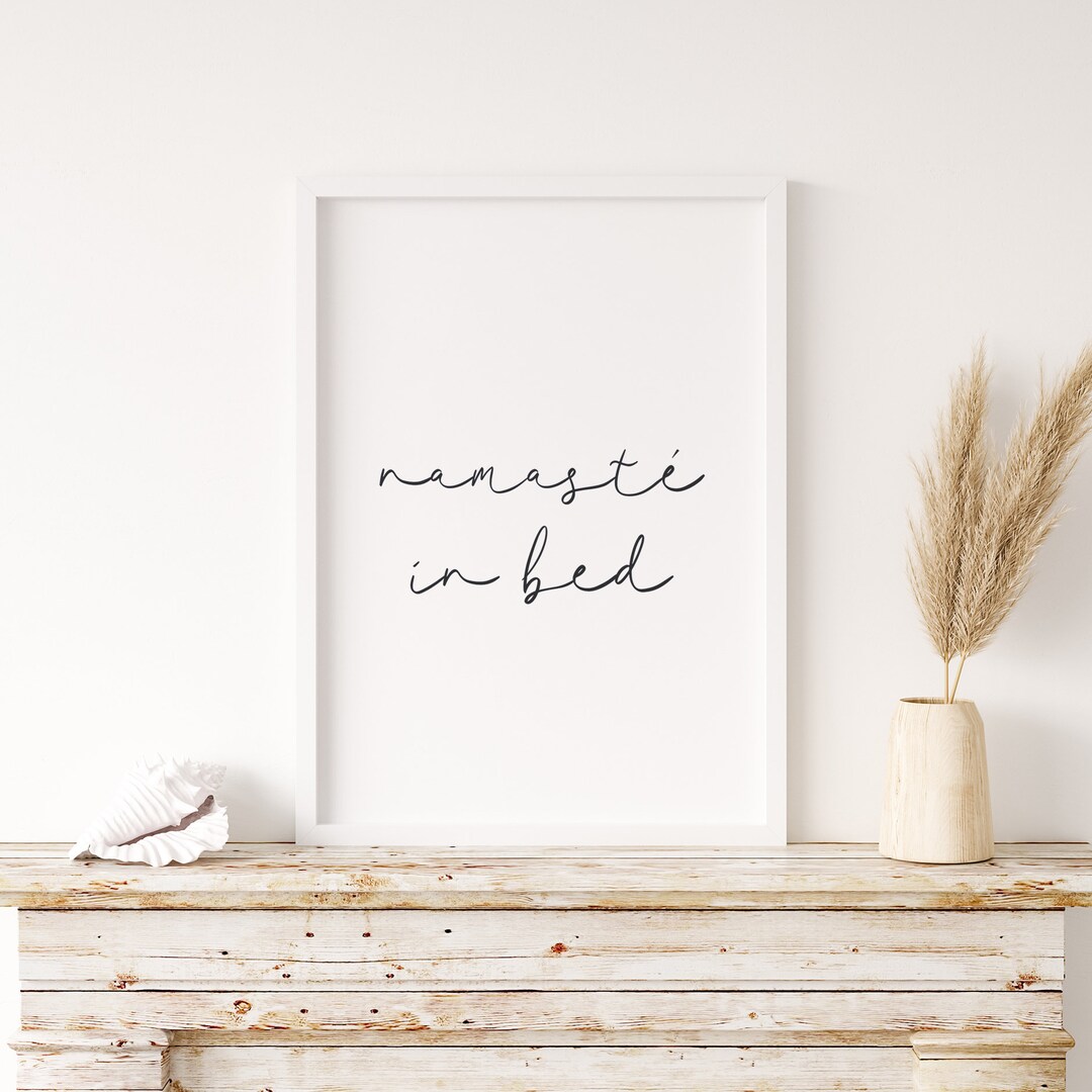 Namaste in Bed Print, Namaste Sign, Namaste Printable, Yoga Poster ...