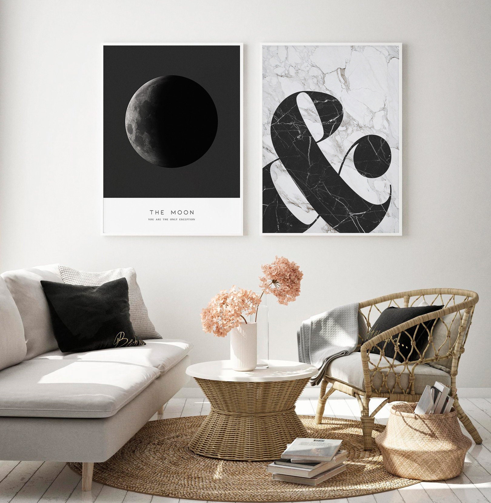 Waning Crescent Moon Print Moon Cycle Wall Art Moon Phase - Etsy
