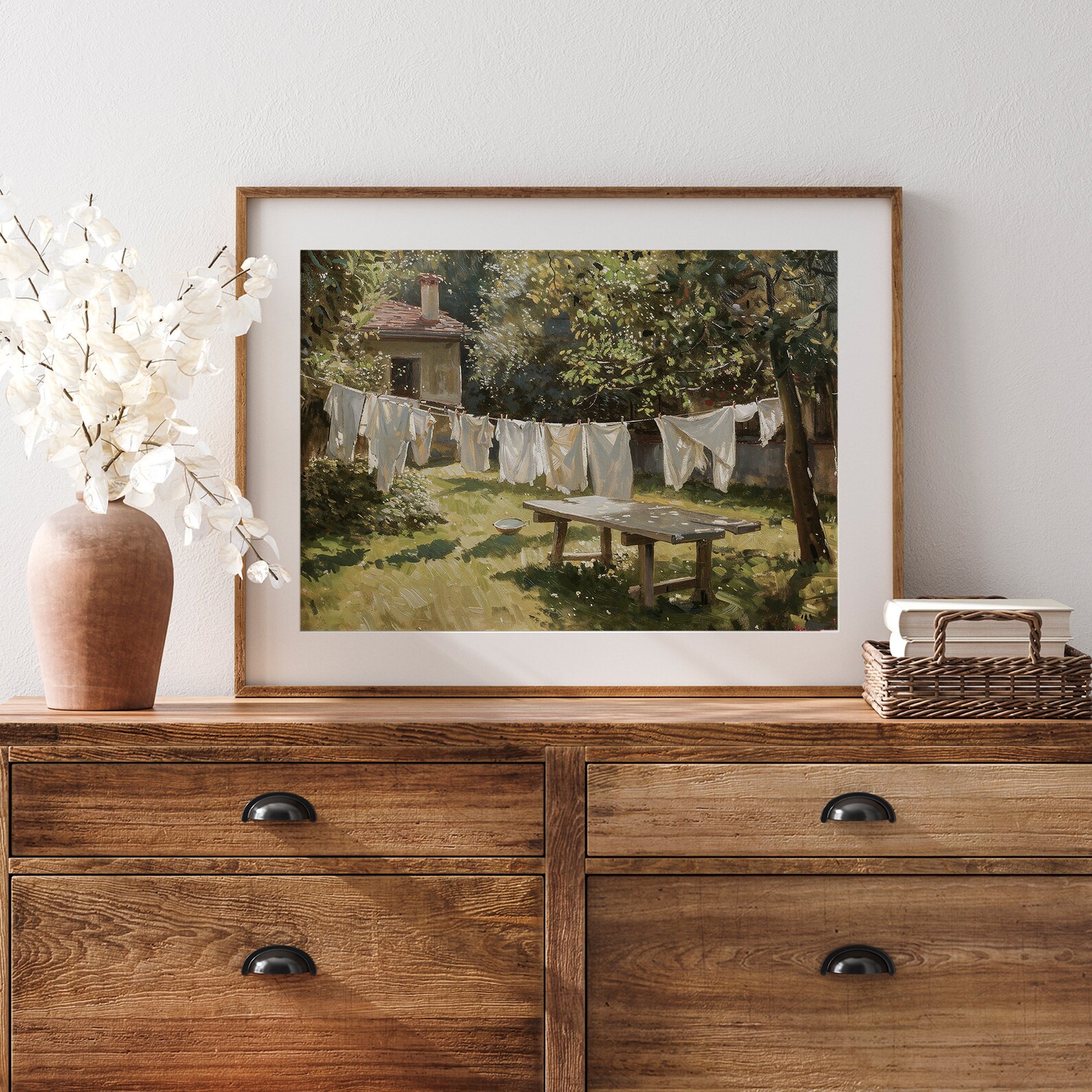 Vintage Farmhouse Laundry Room Art | Country Style Oil Painting ...