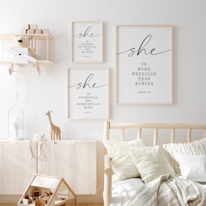 Nursery Bible Verse, Christian Girl Sign, Proverbs Printable, Nursery ...