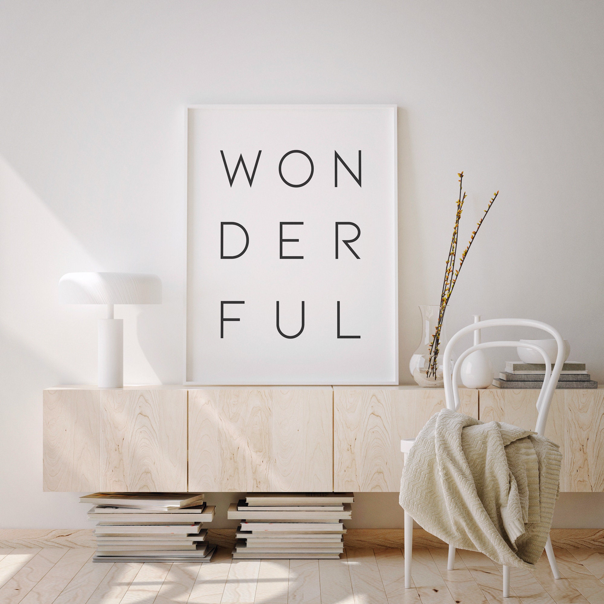 Wonderful Print Printable Quote Wonderful Print Typography - Etsy