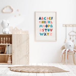 Kids Room Wall Decor, Alphabet Printable, Nursery Wall Art, Playroom ...
