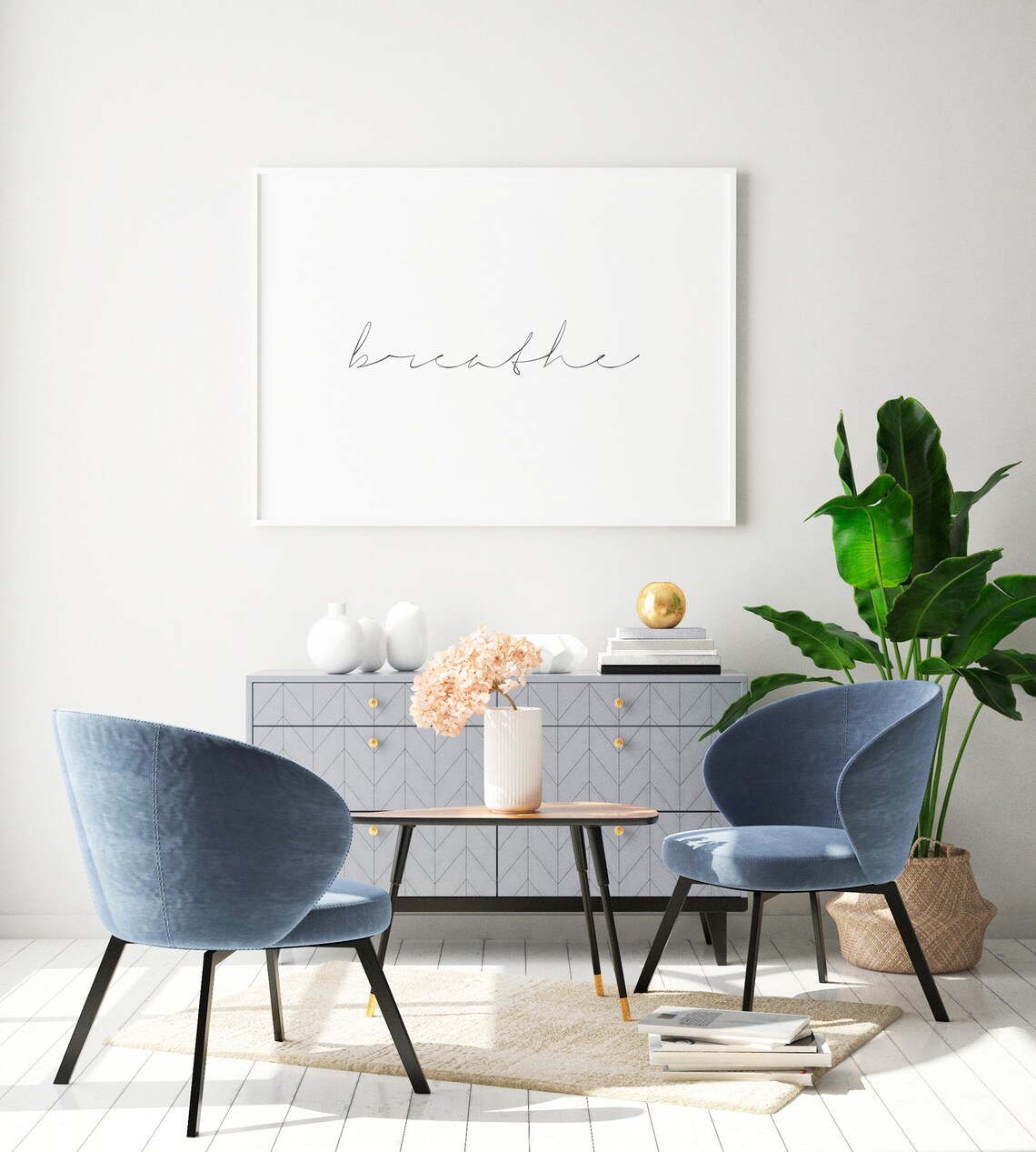 Breathe Print, Wall Art, Yoga Poster, Breathe Wall Art, Relaxing ...