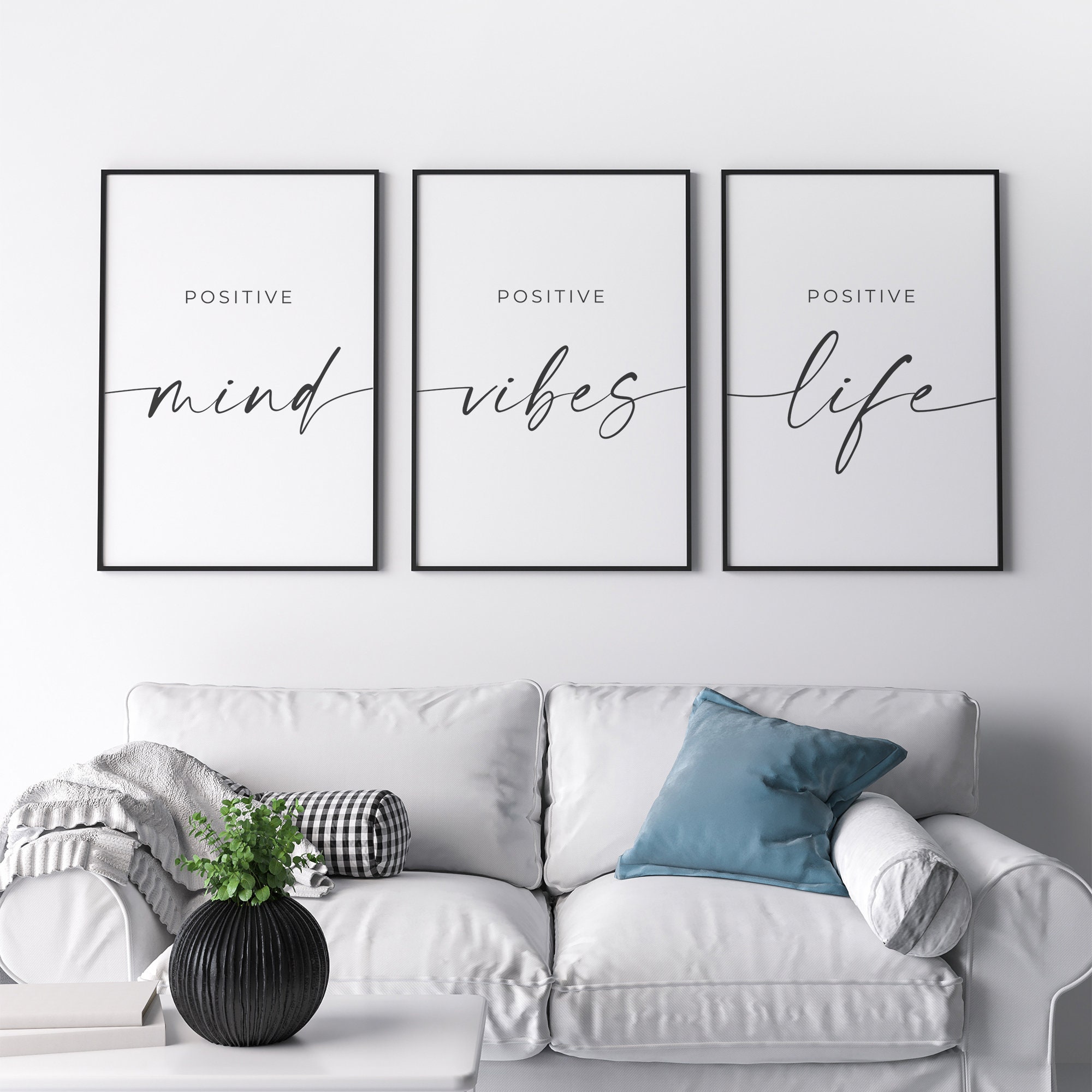 Inspirational Prints, Positive Mind Positive Vibes Positive Life Print ...
