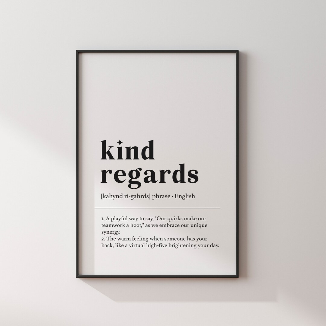 Home Office Wall Decor, Kind Regards Print, Funny Office Decor ...