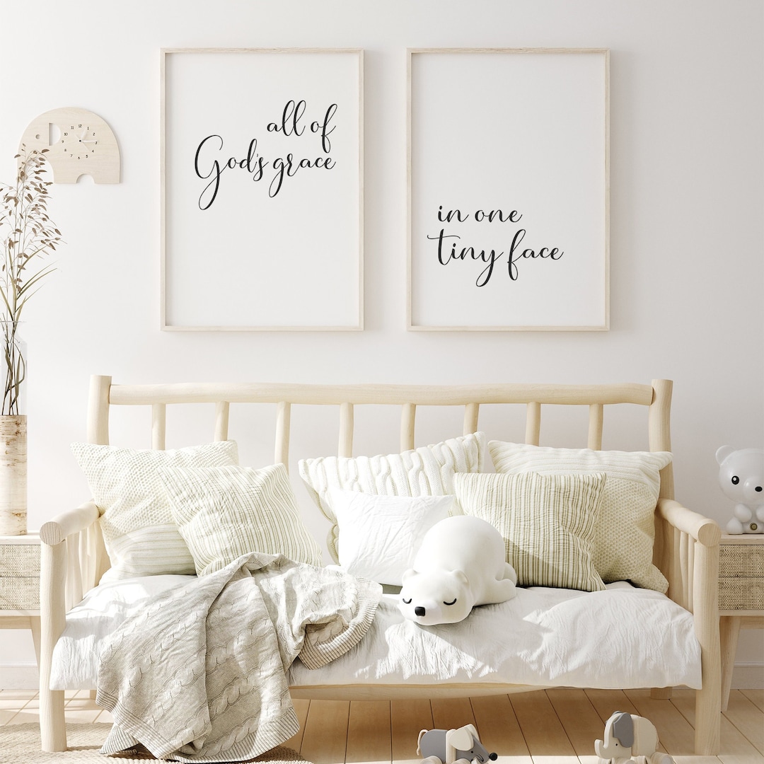 All of Gods Grace in One Tiny Face, Girls Room Decor Nursery, Christian ...