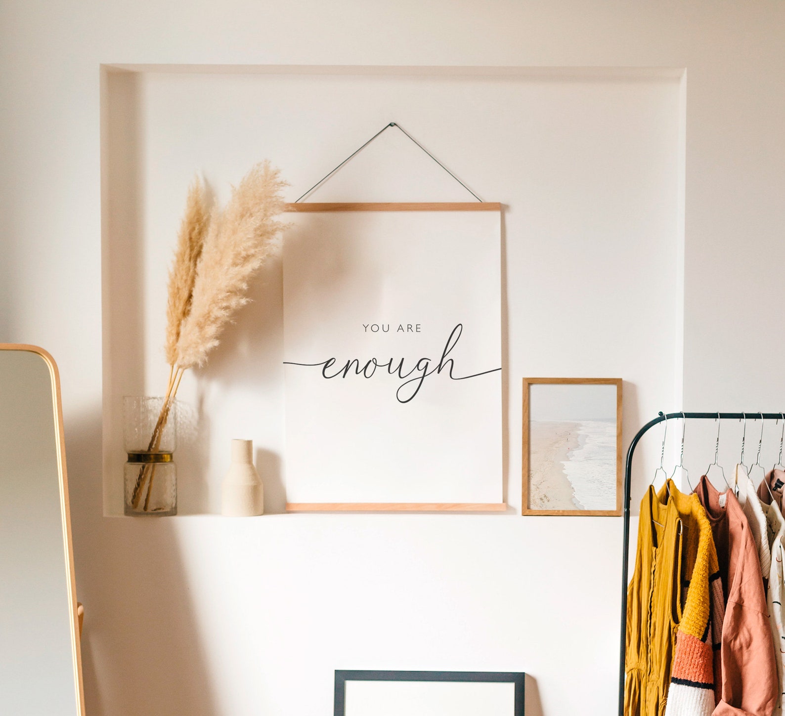 You Are Enough Print, Printable Quotes, Motivational Posters, Modern ...