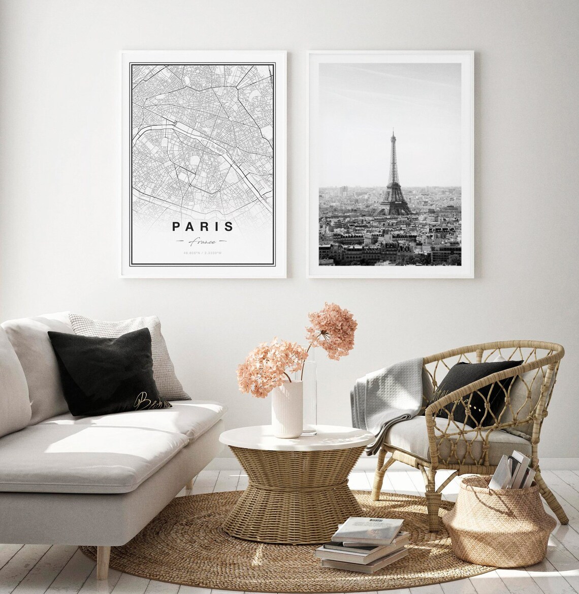 Paris Map Print Printable Map Of Paris City Map Art Paris | Etsy