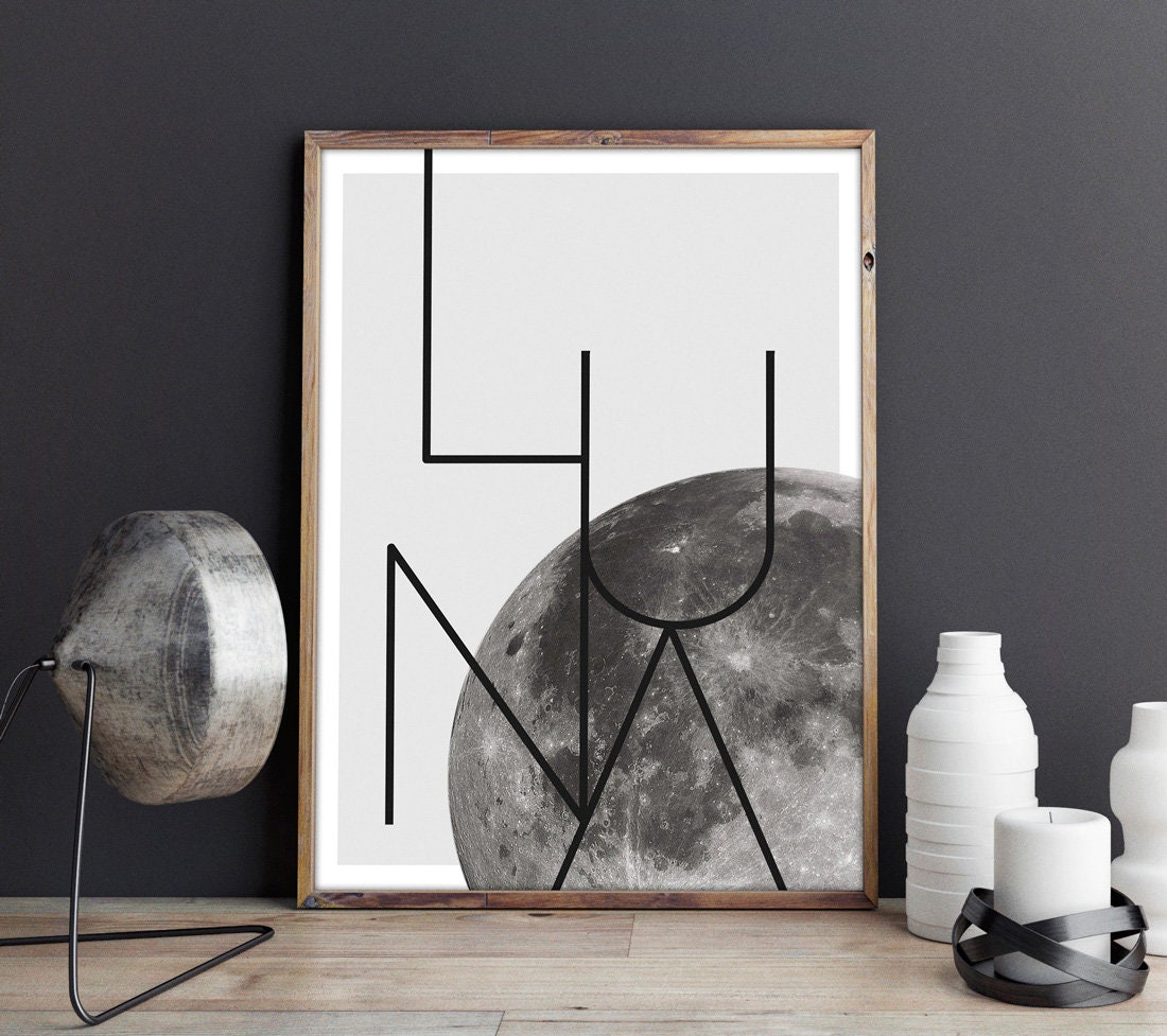 Moon Poster Moon Print Moon Picture La Luna La Lune Luna Art - Etsy