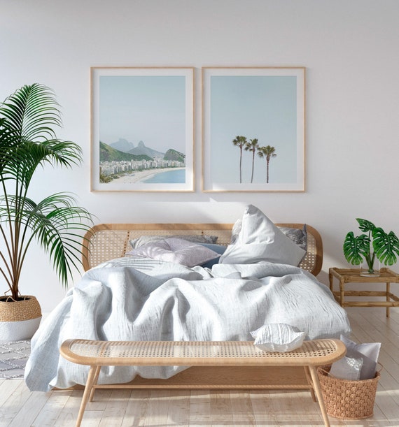 Set of 2 Wall Art Beach Print Palm Trees Print Wall Decor | Etsy