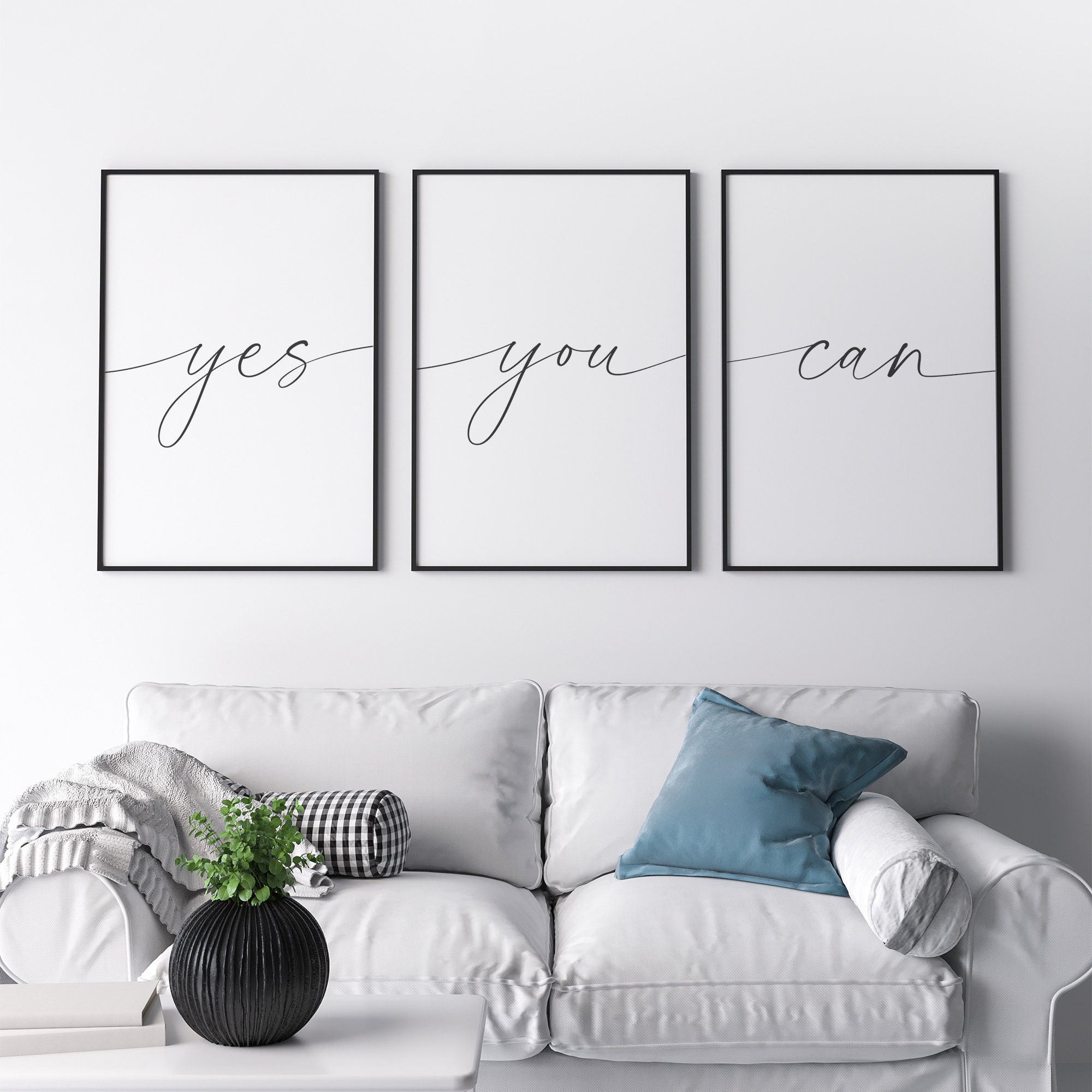 Yes You Can Print Printable Set of 3 Motivational Signs | Etsy