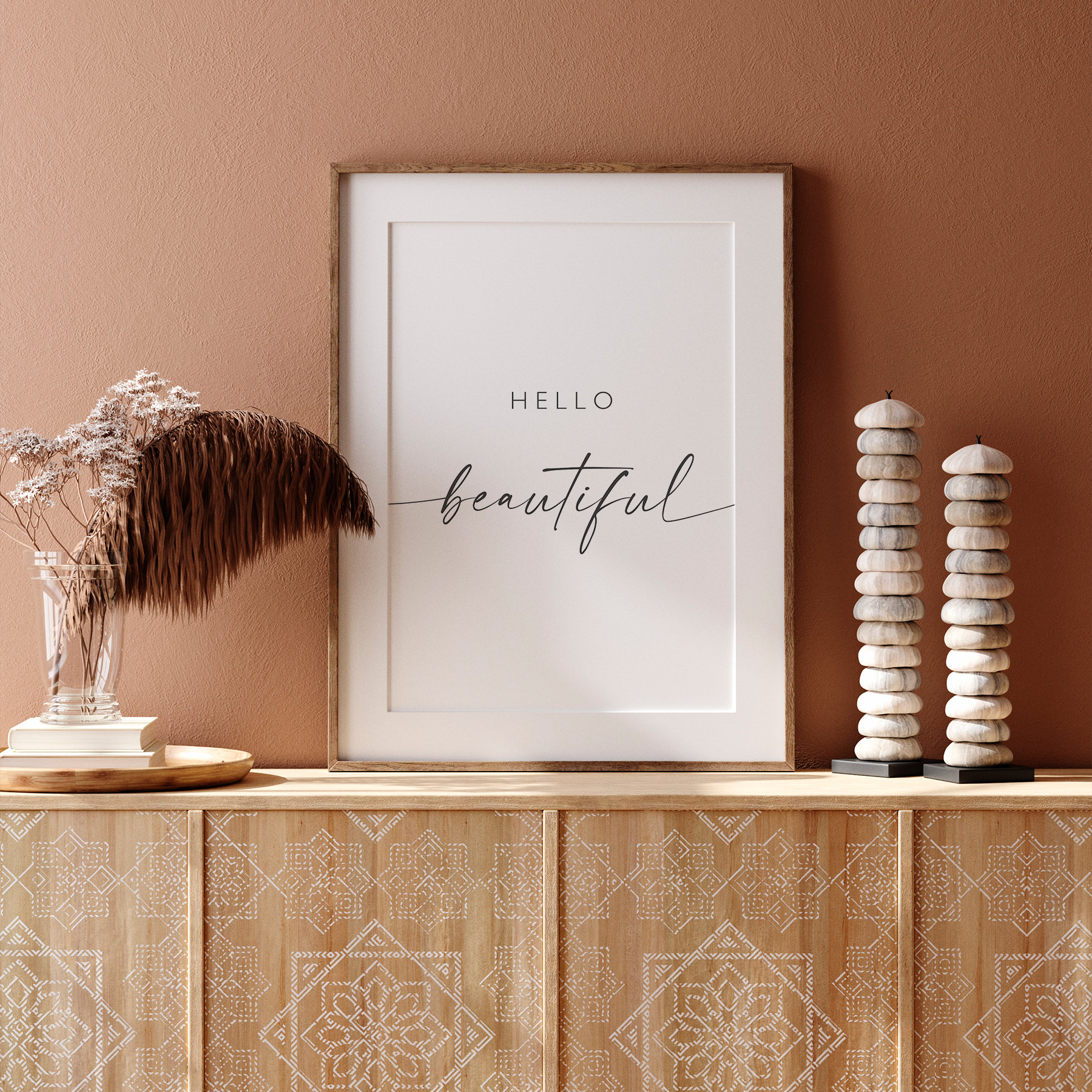 Hello Beautiful Sign Printable Quotes Bedroom Wall Decor | Etsy