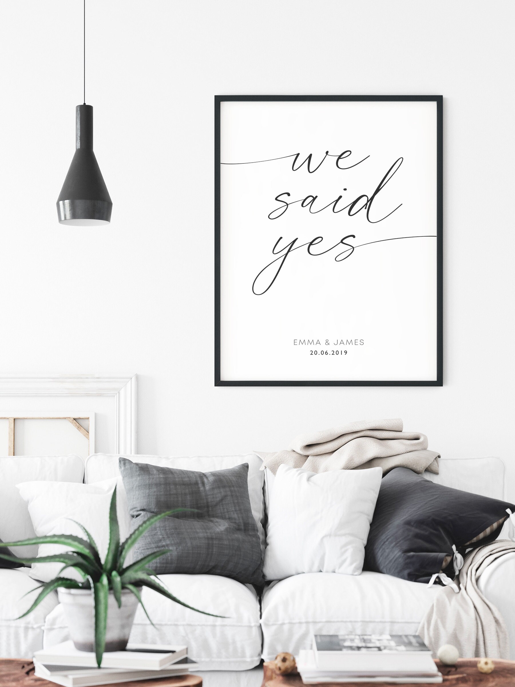 CUSTOM WEDDING PRINT We Said Yes Print Custom Engagement - Etsy