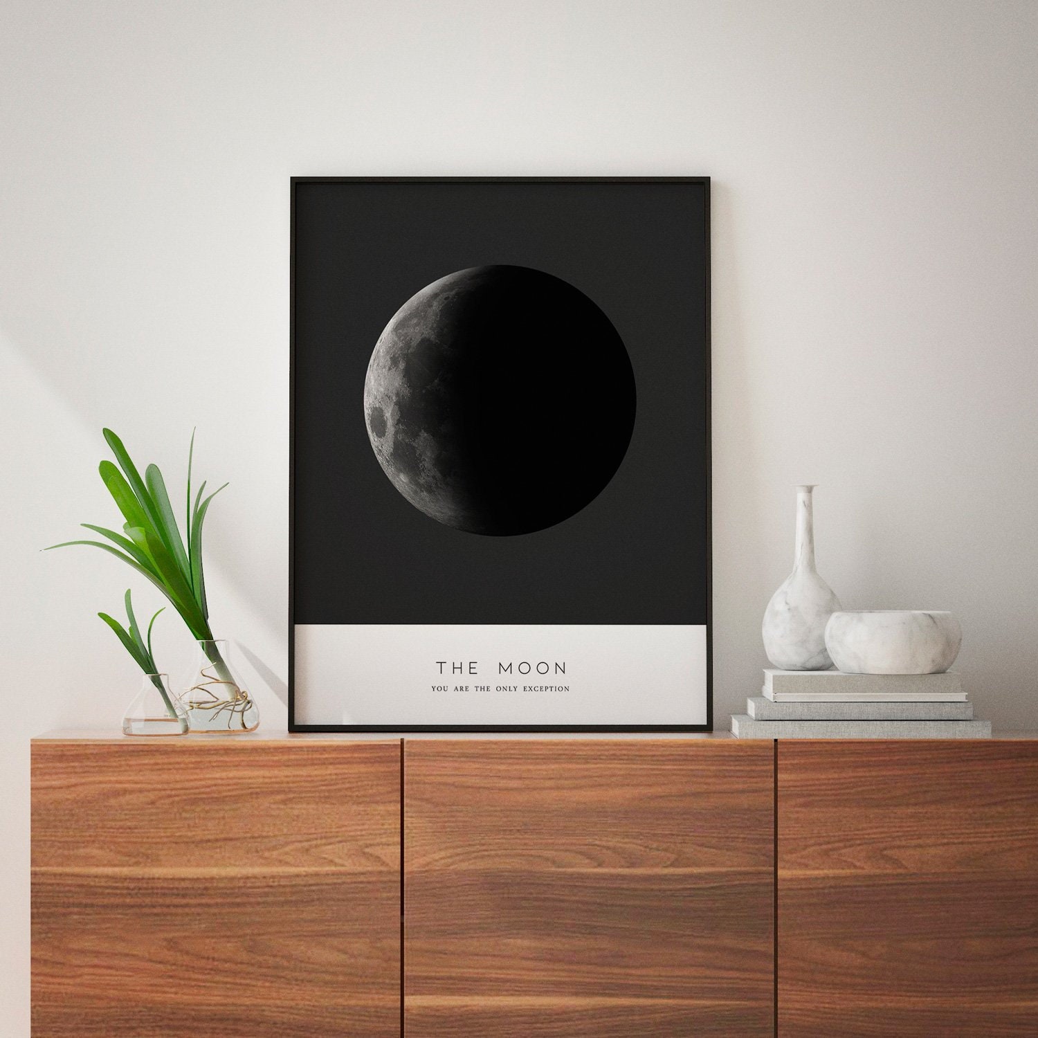 Waning Crescent Moon Print Moon Cycle Wall Art Moon Phase - Etsy