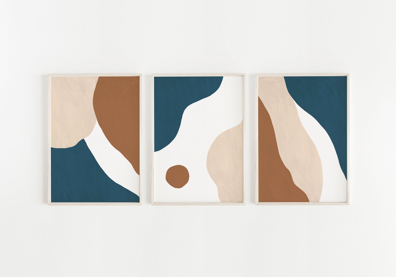 Abstract Shapes Set of 3 Printsmodern Abstract Print Shapes | Etsy