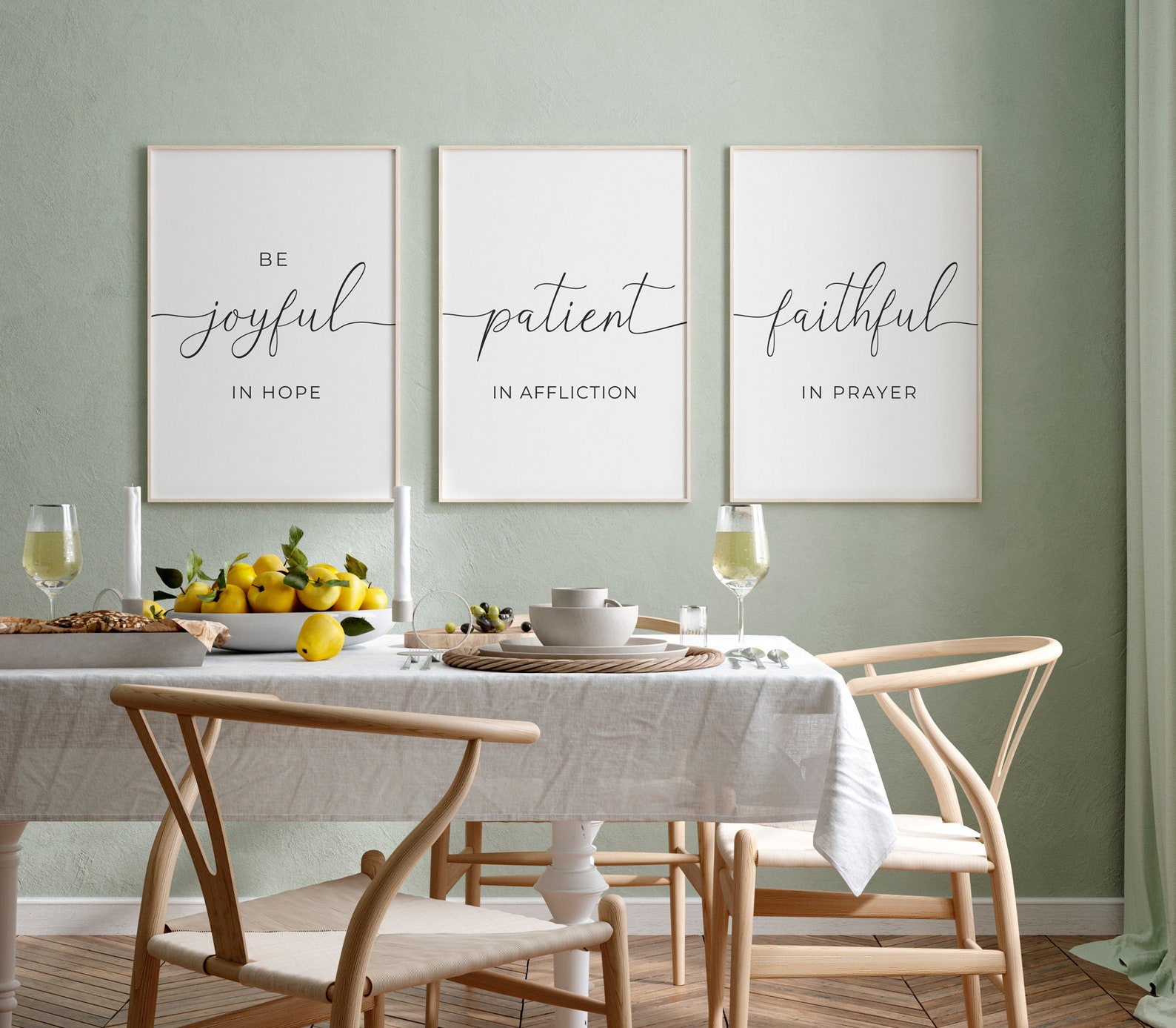 Bible Verse Wall Art Printable Set of 3 Bible Verse Prints - Etsy