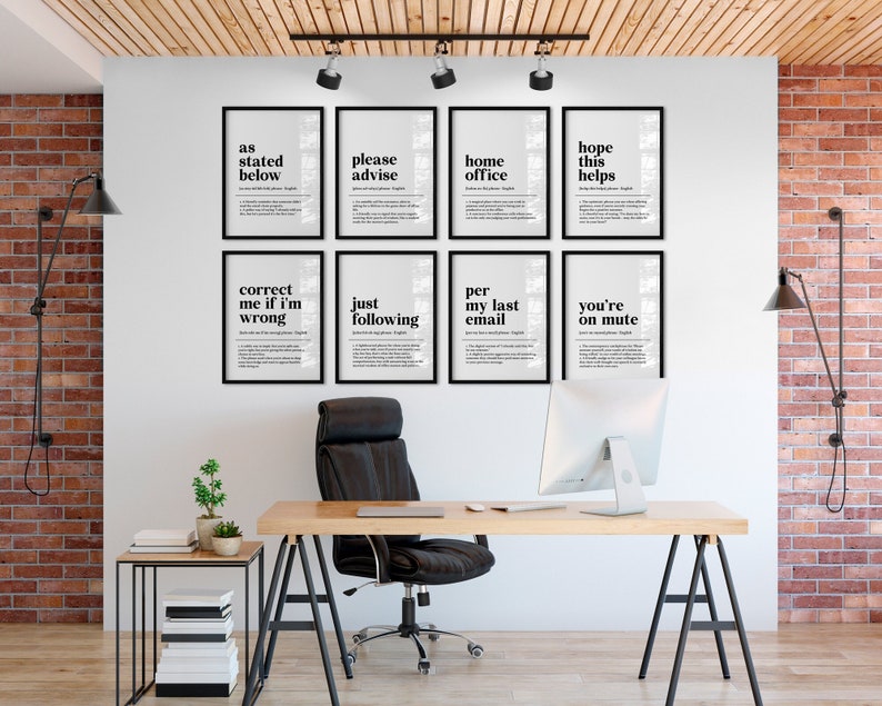 Funny Office Prints, Office Wall Art, Set of 8 Printable Office, Office ...