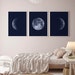 Moon Decor Bedroom Printable Art Set of 3 Moon Phases Moon - Etsy