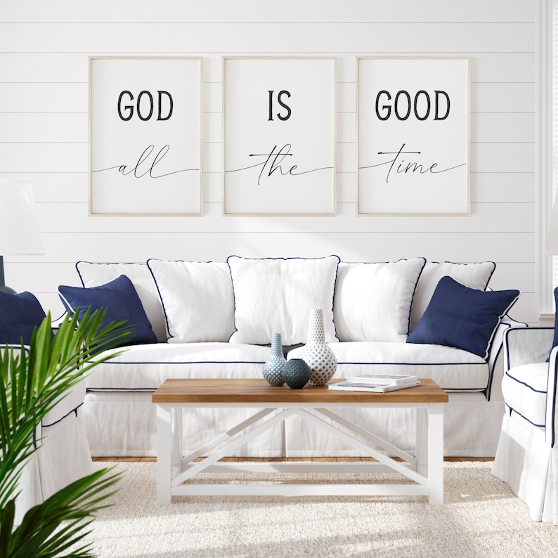 Bible Verse Print God is Good Wall Art Set of 3 Printable | Etsy