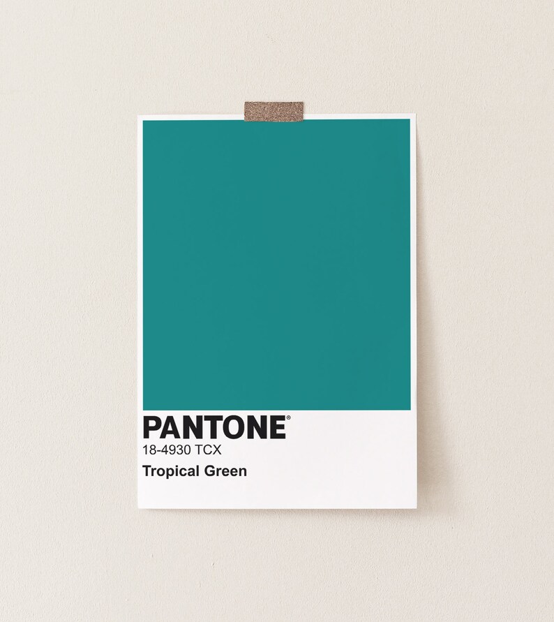 Pantone Poster Print Pantone Green Blue Tropical Color Large | Etsy