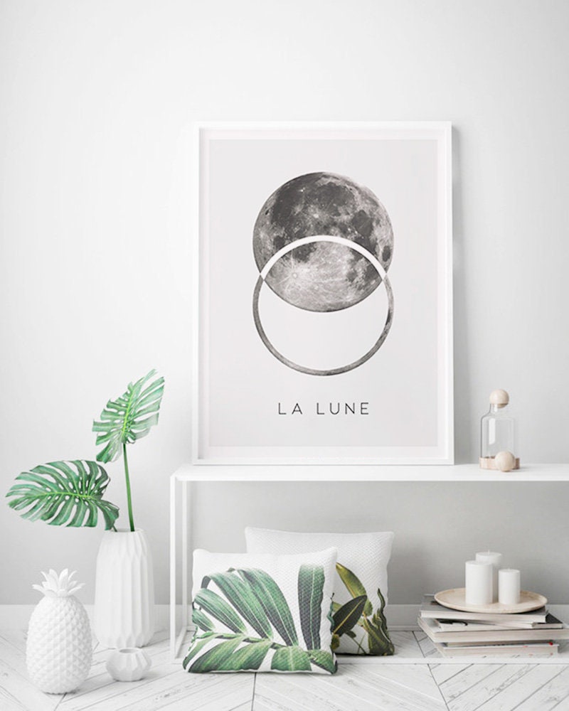 Moon Wall Art Poster La Lune Affiche Scandinave Full Moon | Etsy