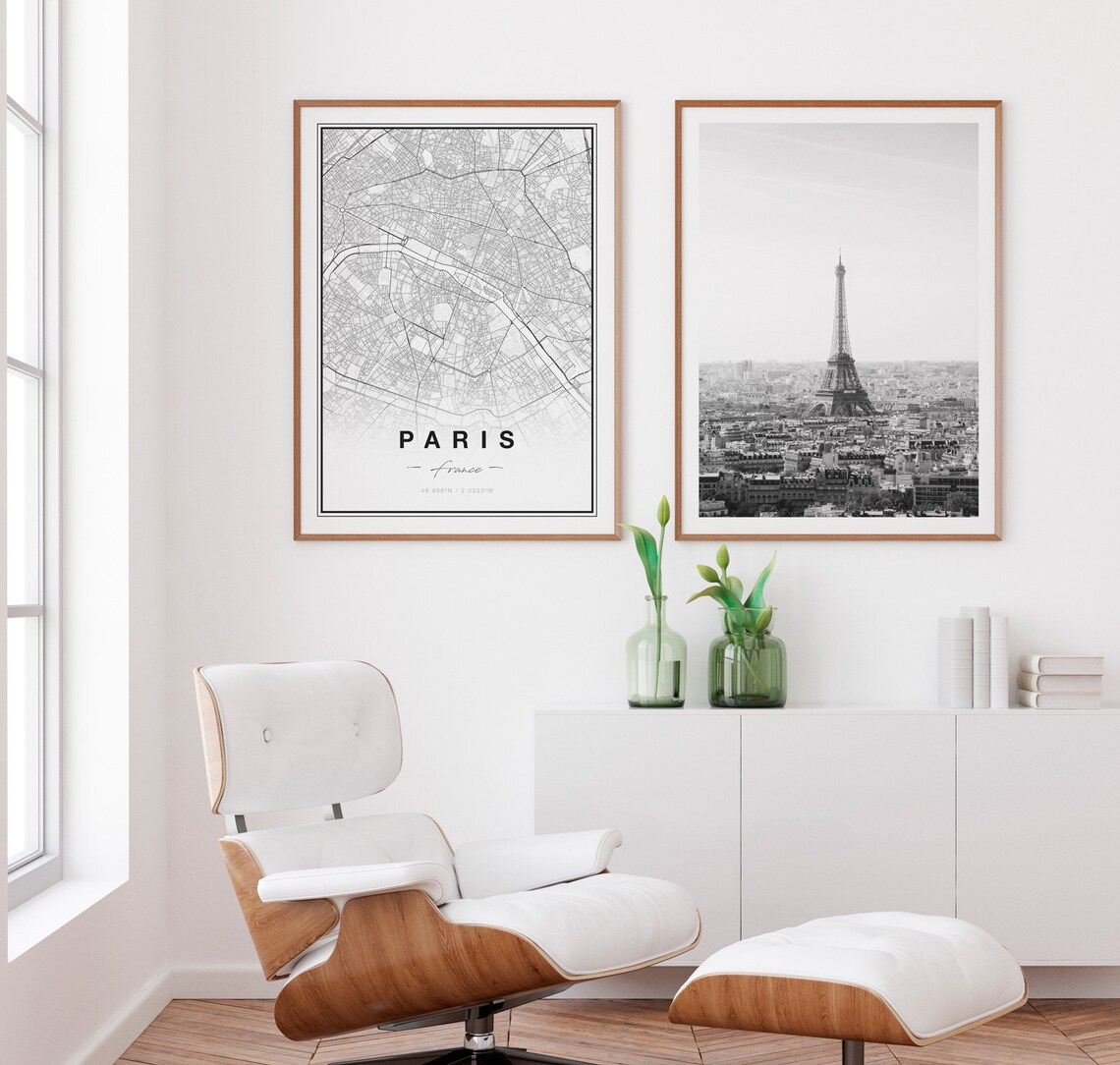 Paris Map Print Printable Map Of Paris City Map Art Paris | Etsy