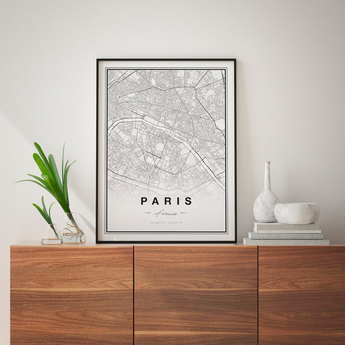 Paris Map Print Printable Map Of Paris City Map Art Paris | Etsy