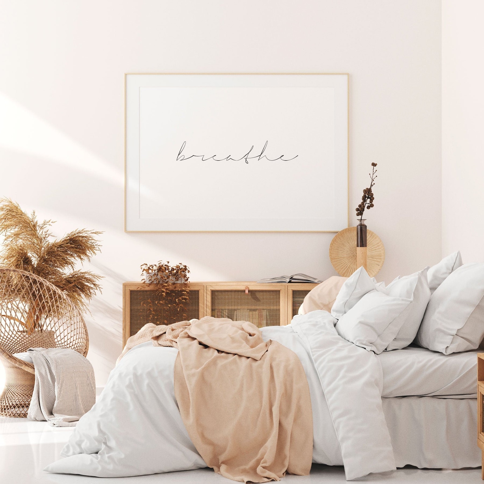 Breathe Print, Wall Art, Yoga Poster, Breathe Wall Art, Relaxing ...