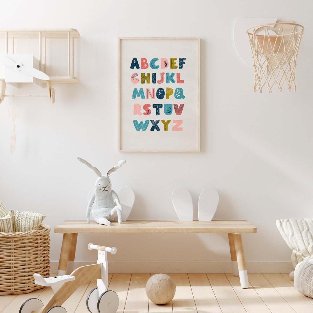 Kids Room Wall Decor, Alphabet Printable, Nursery Wall Art, Playroom ...