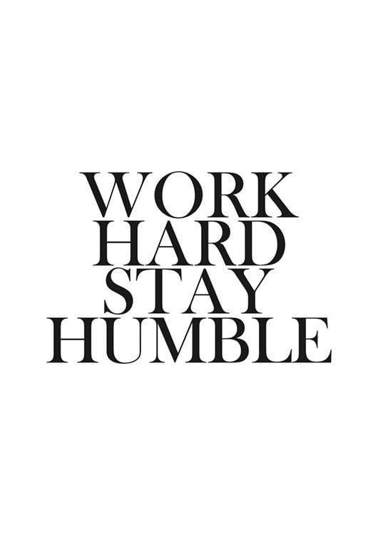 Work Hard Stay Humble Motivational Quotes Wall Art Modern | Etsy