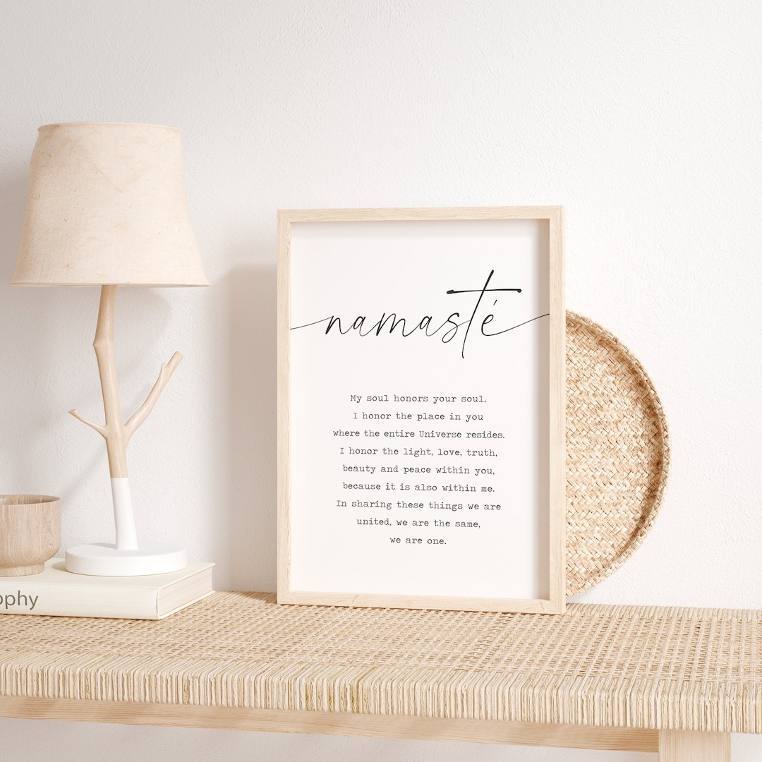 Namaste Definition Print, Namaste Sign, Namaste Printable, Yoga Poster ...