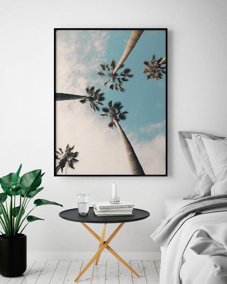 Palm Tree Print Beach Lovers T Plants Poster Palm Leaf Etsy