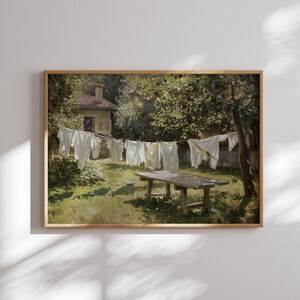 Vintage Farmhouse Laundry Room Art | Country Style Oil Painting ...