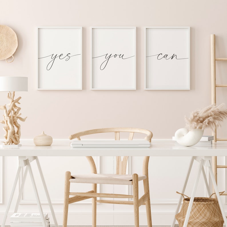 Yes You Can Print Printable Set of 3 Motivational Signs - Etsy