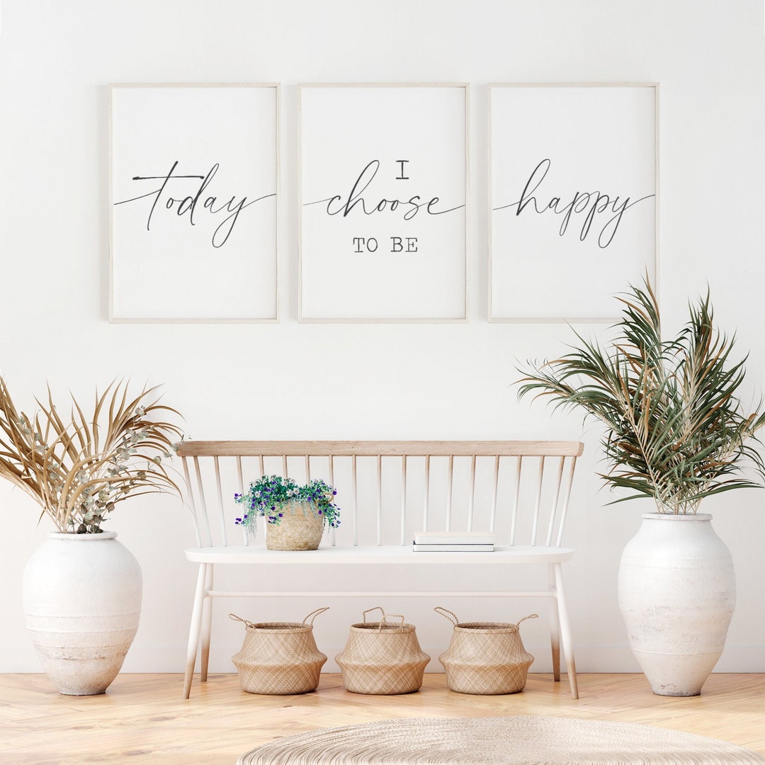 Today I Choose to Be Happy, Printable Art, Woman Wall Decor, Home Decor ...