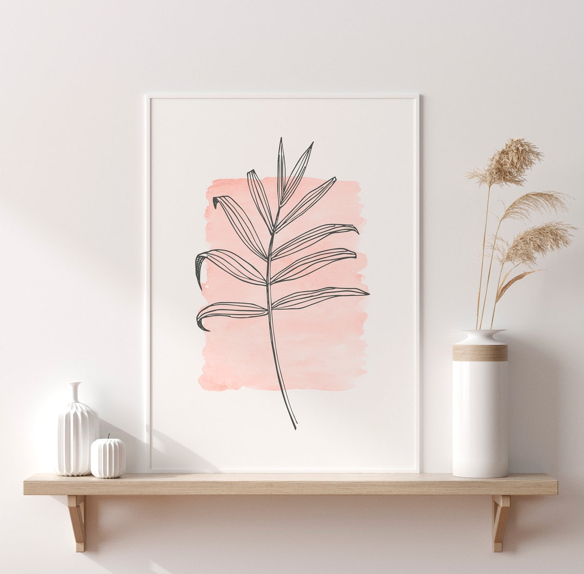 Minimal Line Art, Bedroom Wall Art Printable, Bedroom Decor, Botanical ...